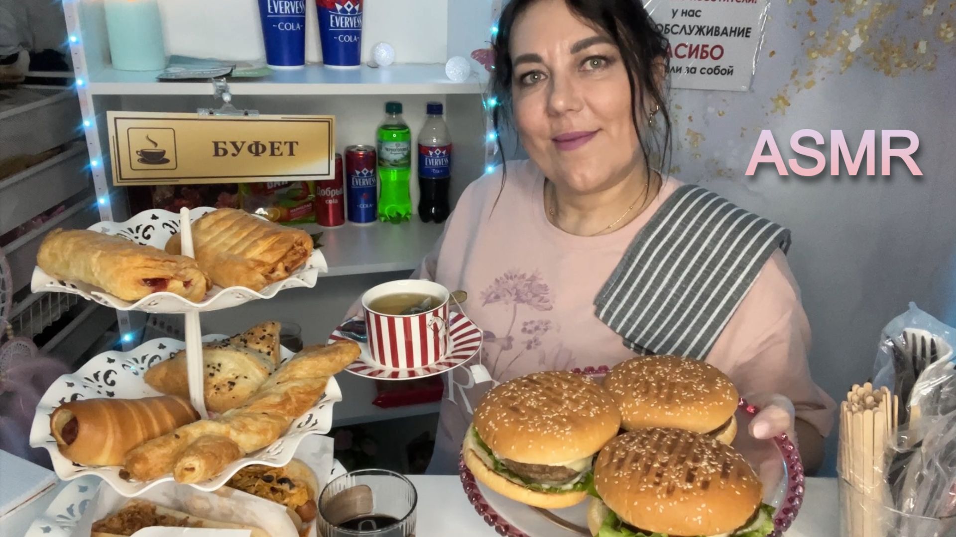 🥤ASMR☕ БУФЕТ🍔ПОЛНОЕ ВИДЕО👇СМОТРИТЕ НА БУСТИ и в ПРЕМ Дзен ПО ССЫЛКАМ В ОПИСАНИИ
