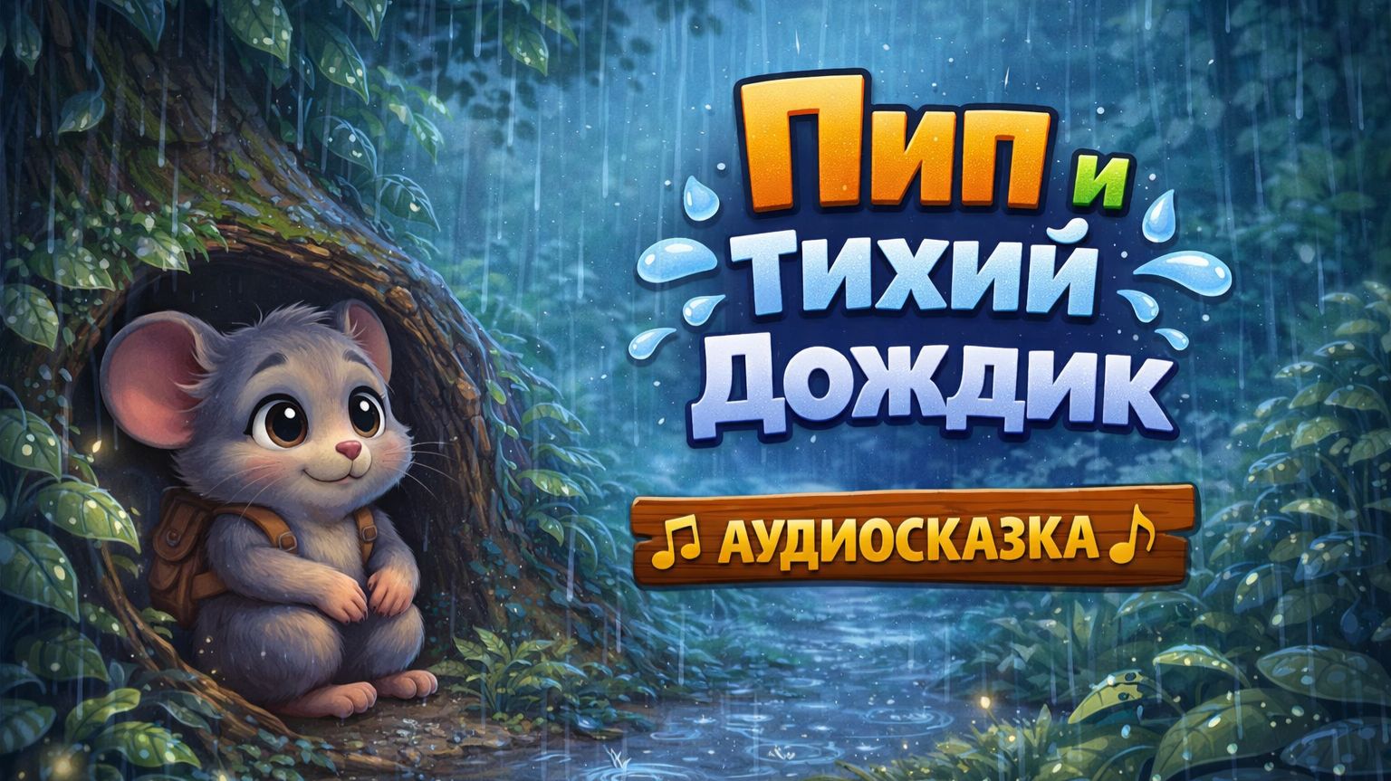 Сказка: Пип и тихий дождик. Аудиосказка для детей. Слушать сказку про мышонка для сна. Серия 5