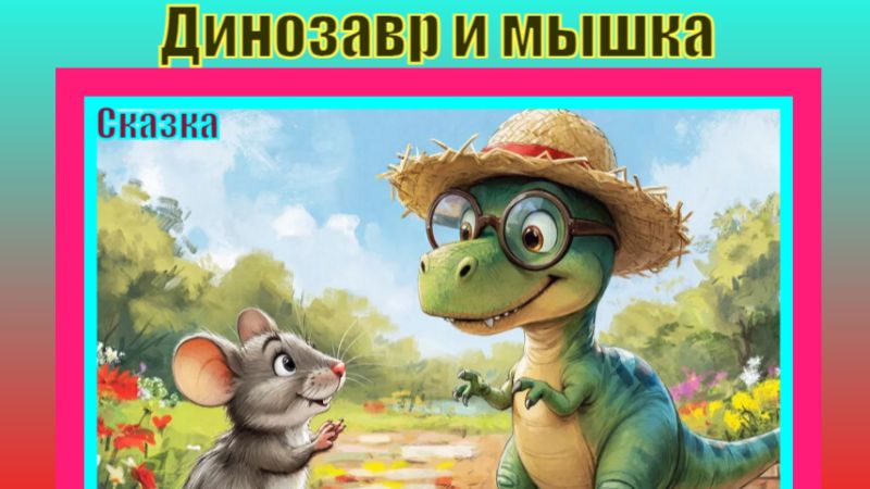 Динозавр и Мышка. Сказка. Мультик.