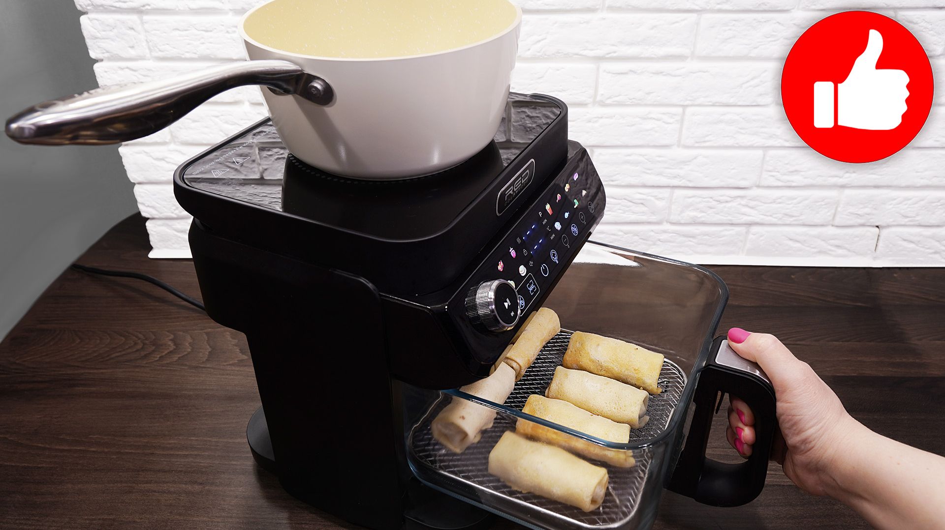 Очень Вкусно, Просто и Сытно. Завтрак в аэрогриле! Манная каша и блинчики. Кухонная станция Red 550