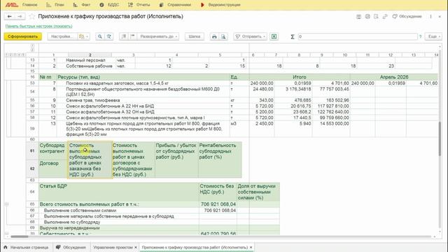 8. 2. Формирование отчета “Приложение по ресурсам к графику производства работ”