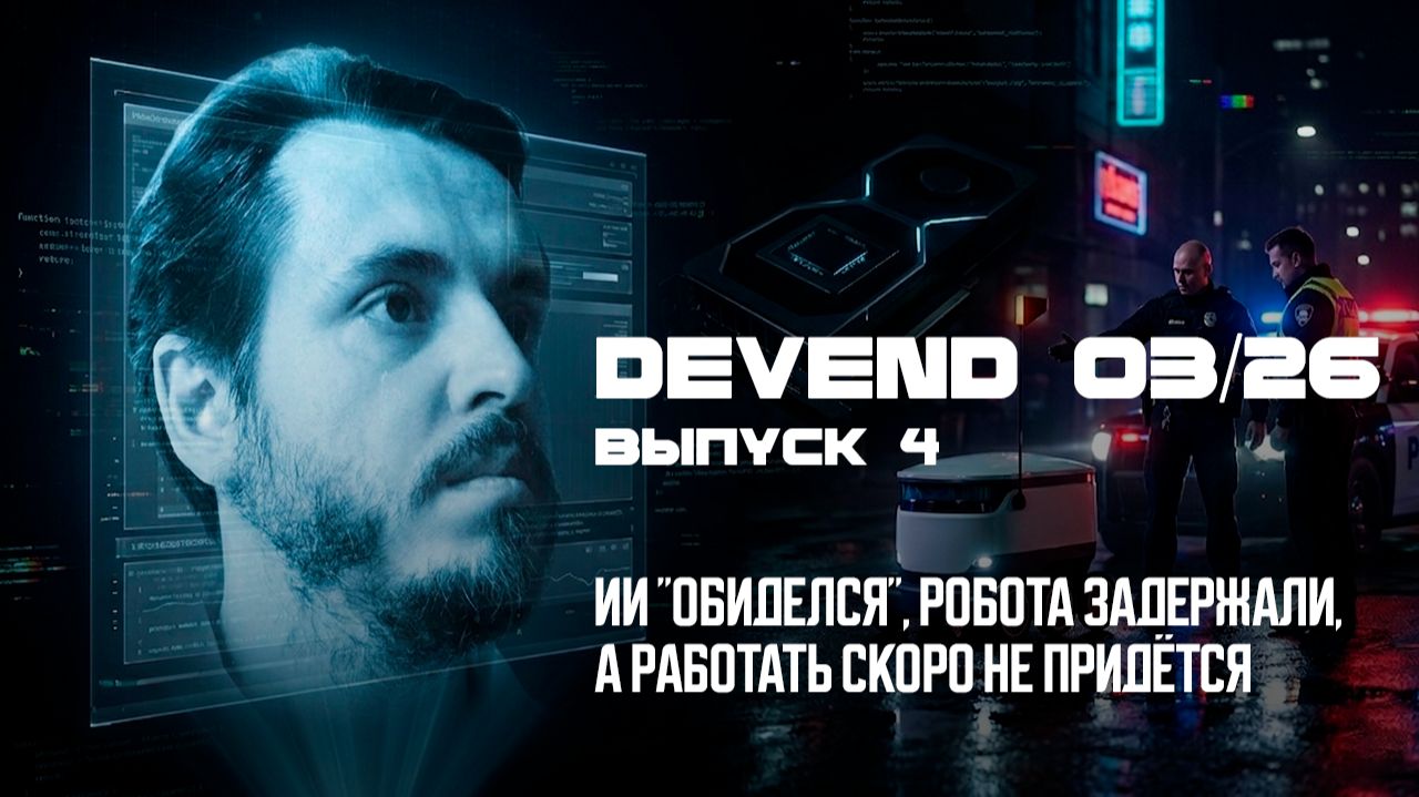 DevEnd 03/26 (Выпуск 4): ИИ "обиделся", робота задержали, а работать скоро не придётся