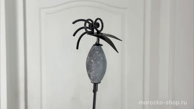 Штекер садовый ПТИЧКА ЗНАЙКА В ОЧКАХ, металлическая, серая, 100 см, 1022109-3