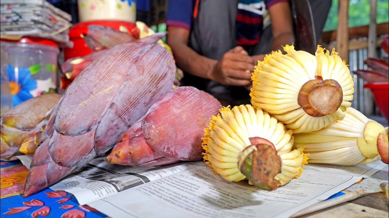 Уникальные отбивные из банановых цветков в деревенском ресторане