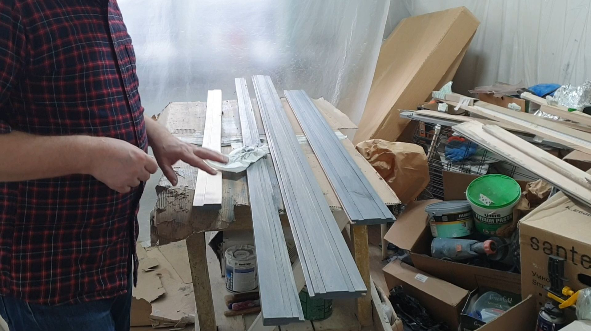 Растирание бумажными полотенцами при покраске дерева маслом 🎨 🖌 🧻 🪵