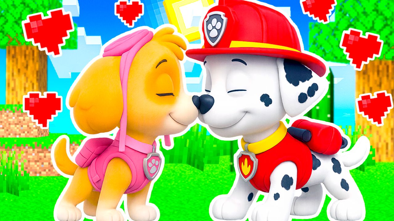 СКАЙ и МАРШАЛ ВСТРЕЧАЮТСЯ ЩЕНЯЧИЙ ПАТРУЛЬ В МАЙНКРАФТ