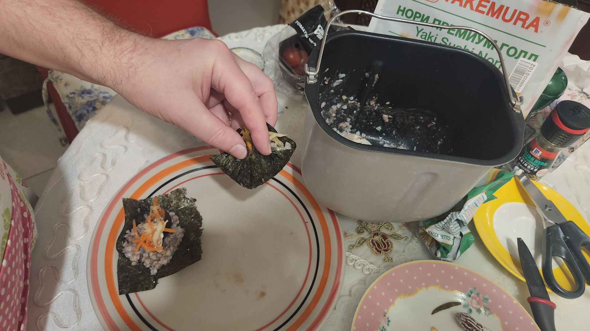 Гречневые мешочки канапе в нори 👜 🍝 🤖