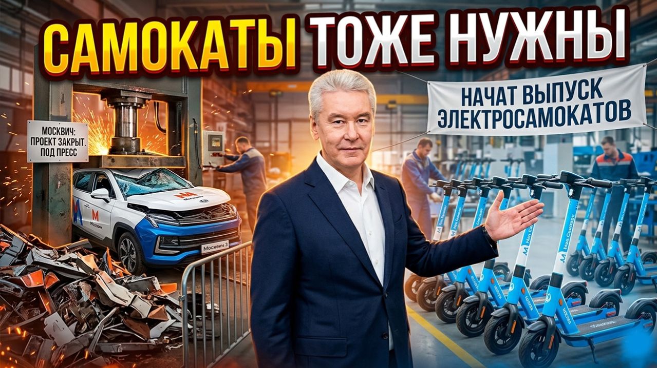 ПРОЕКТ МОСКВИЧ ЗАКРЫТ. МАШИНЫ ПУСТЯТ ПОД ПРЕСС. НАЧАТ ВЫПУСК ЭЛЕКТРОСАМОКАТОВ