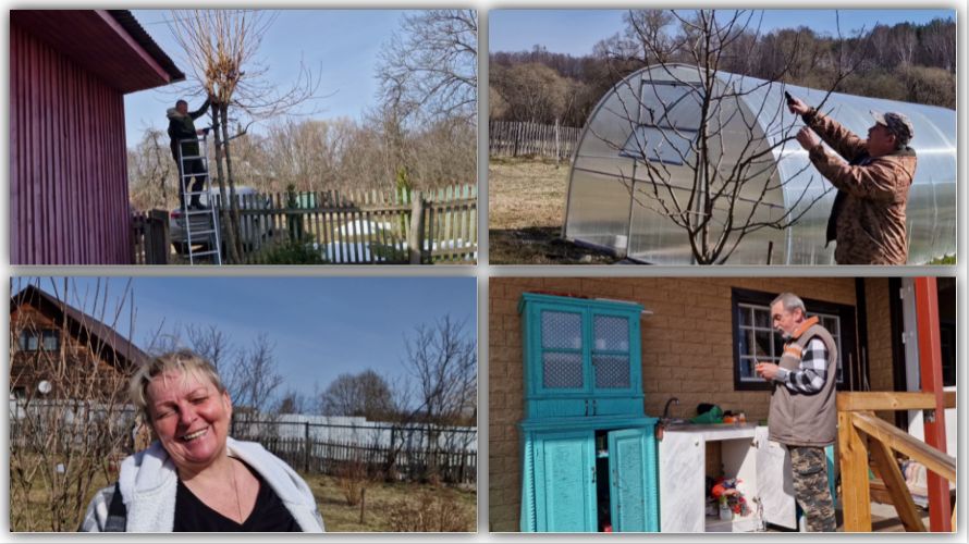 ЮРА СПИЛИЛ КЛЁН, ПОПИЛИЛ ДРОВА, ПРИЕХАЛИ НАТАША С ЛЁШЕЙ.