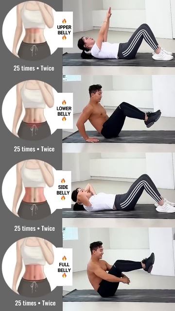 초간단 뱃살 빼는 4가지 동작 모음 #뱃살운동 #오운완 #복근운동
