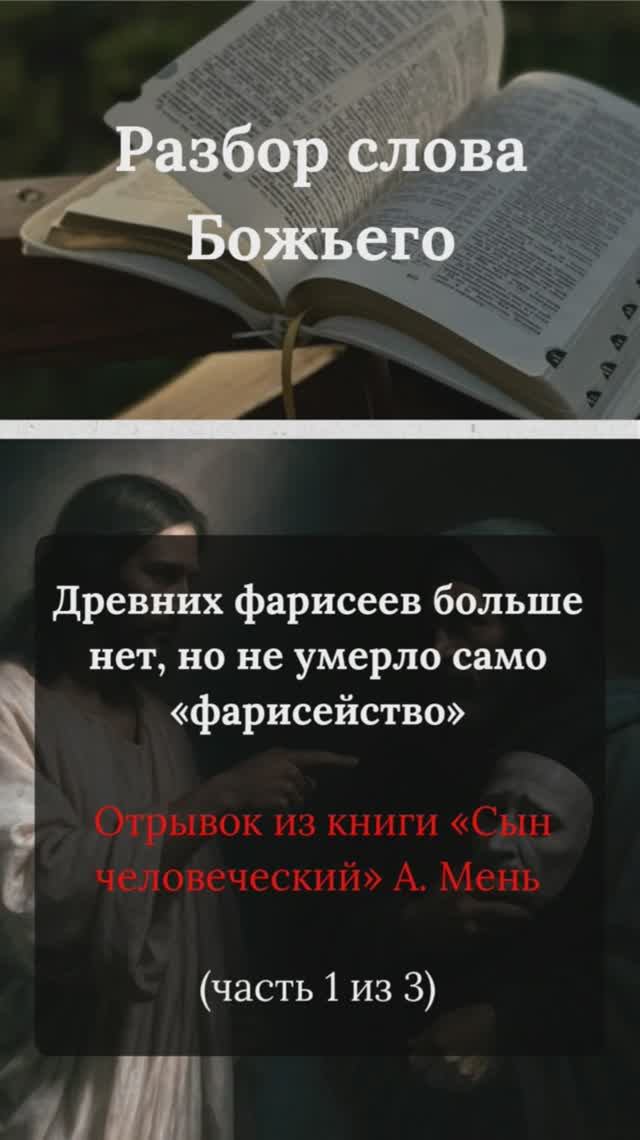 Часть 1. Отрывок из книги «Сын человеческий» А.Мень.