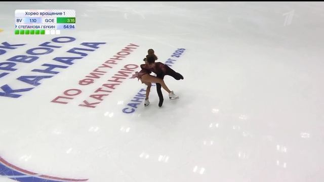 Александра Степанова и Иван Букин Произвольный Ритм-Танец на Кубке Первого канала 2026
