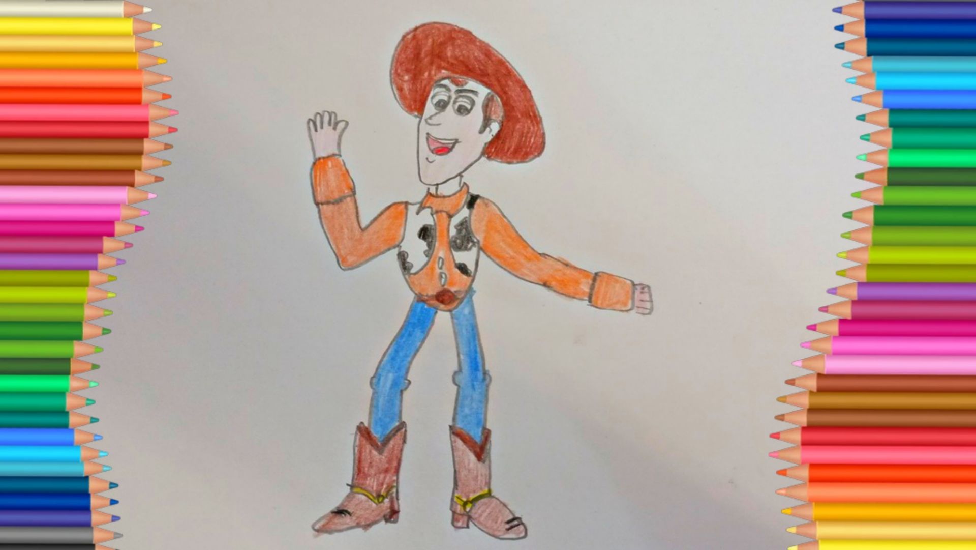 Как нарисовать Историю Игрушек / Герой из мультфильма История Игрушек цветными карандашами / Часть 2