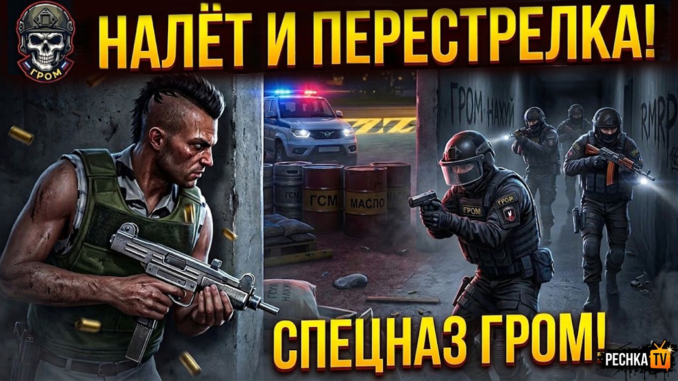 ВООРУЖЕННЫЙ НАЛЁТ В GTA 5! ПЕРЕСТРЕЛКА ПРОТИВ СПЕЦНАЗНАЗА ГРОМ НА GTA 5 RMRP | PECHKA TV