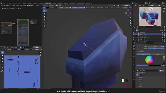 5.1 Shading, Create Material and Texture Painting the Sci fi Jet