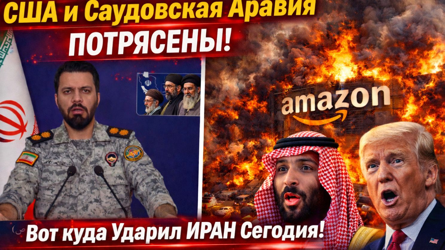 ⚡США и Саудовская Аравия ПОТРЯСЕНЫ! Вот куда Ударил ИРАН Сегодня! AMAZON в ОГНЕ! Кто следующий