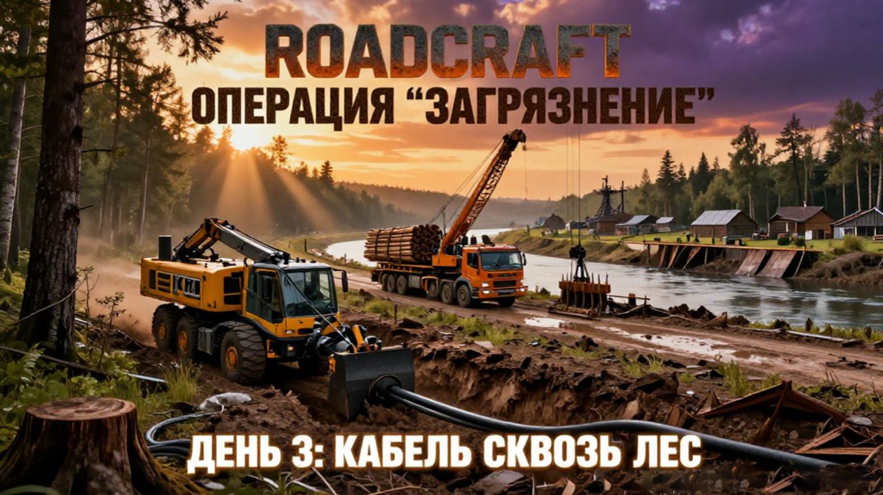 RoadCraft | Операция «Загрязнение». День 3: Кабель, брёвна, укрепление берега и трансформаторы