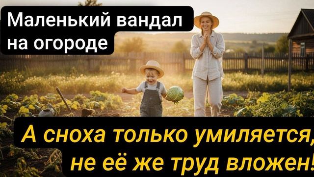 Истории из жизни \ Маленький внук на огороде всё обрывает и топчет, а сноха только умиляется