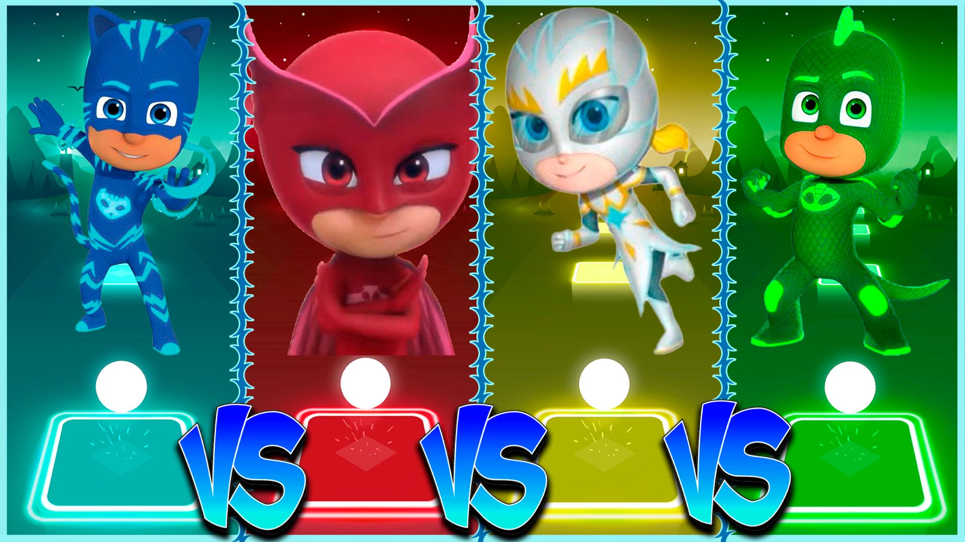 Герои в масках ⚡️ Coffin Dance в Tiles Hop lvl 27 - Мультик PJ Masks