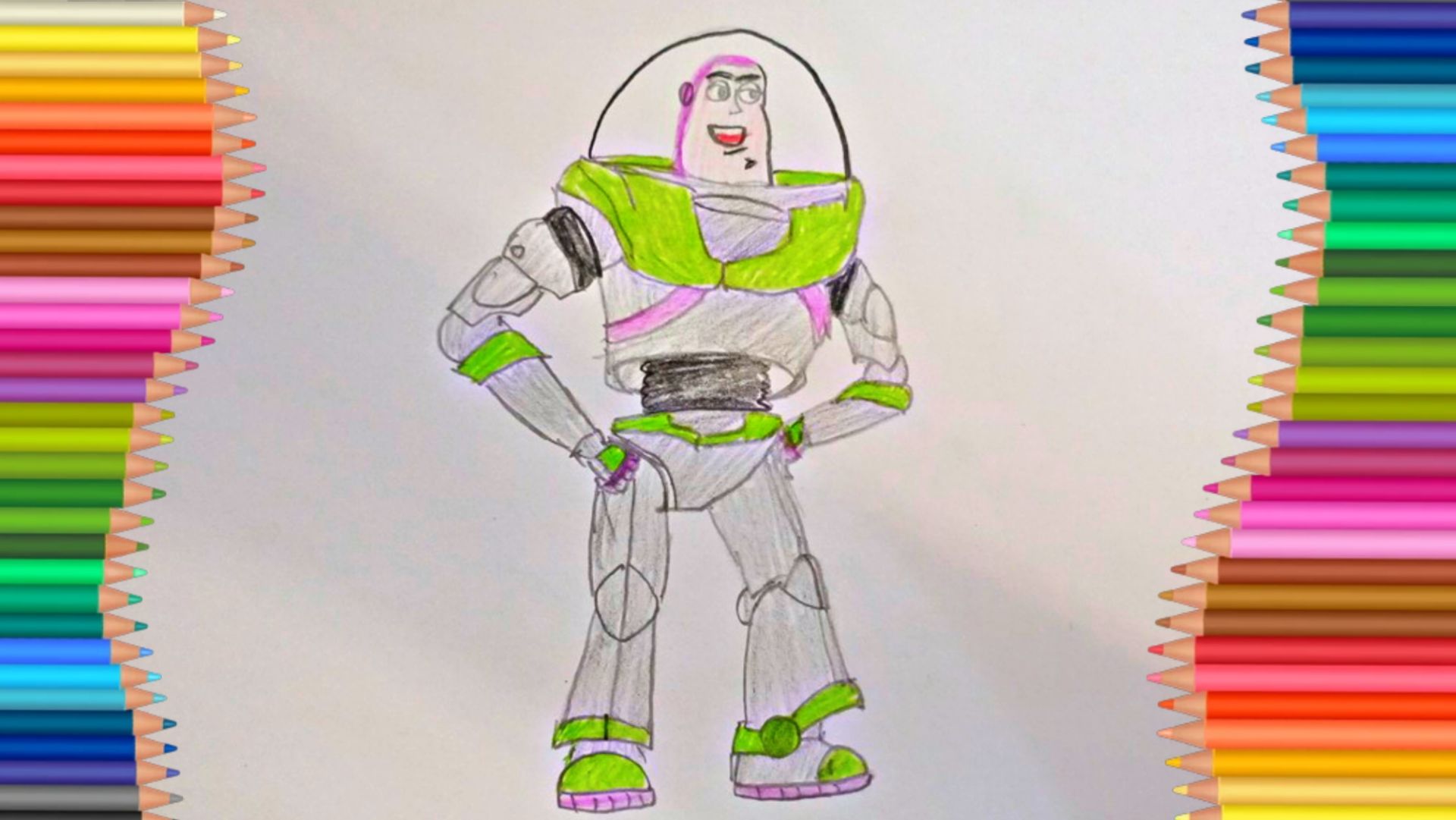 Как нарисовать Историю Игрушек / Герой из мультфильма История Игрушек цветными карандашами / Часть 1