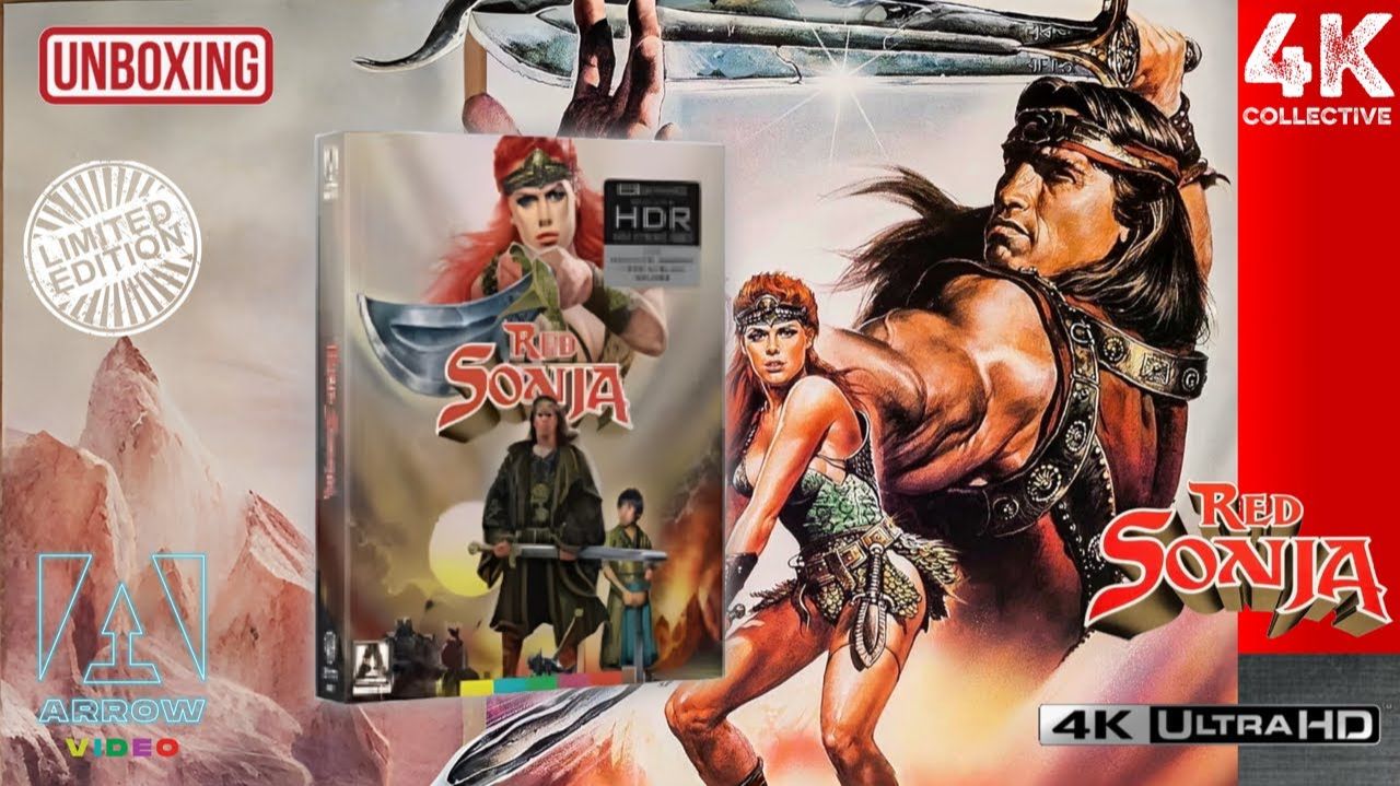 Распаковка Blu-ray диска Red Sonja в формате 4K UltraHD от Arrow Video (ограниченное издание).
