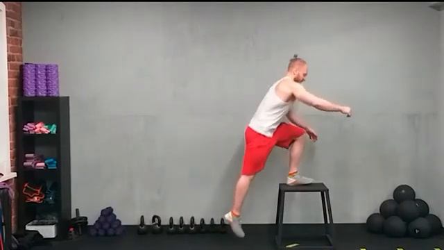 Зашагивания на тумбу/Box step-up.