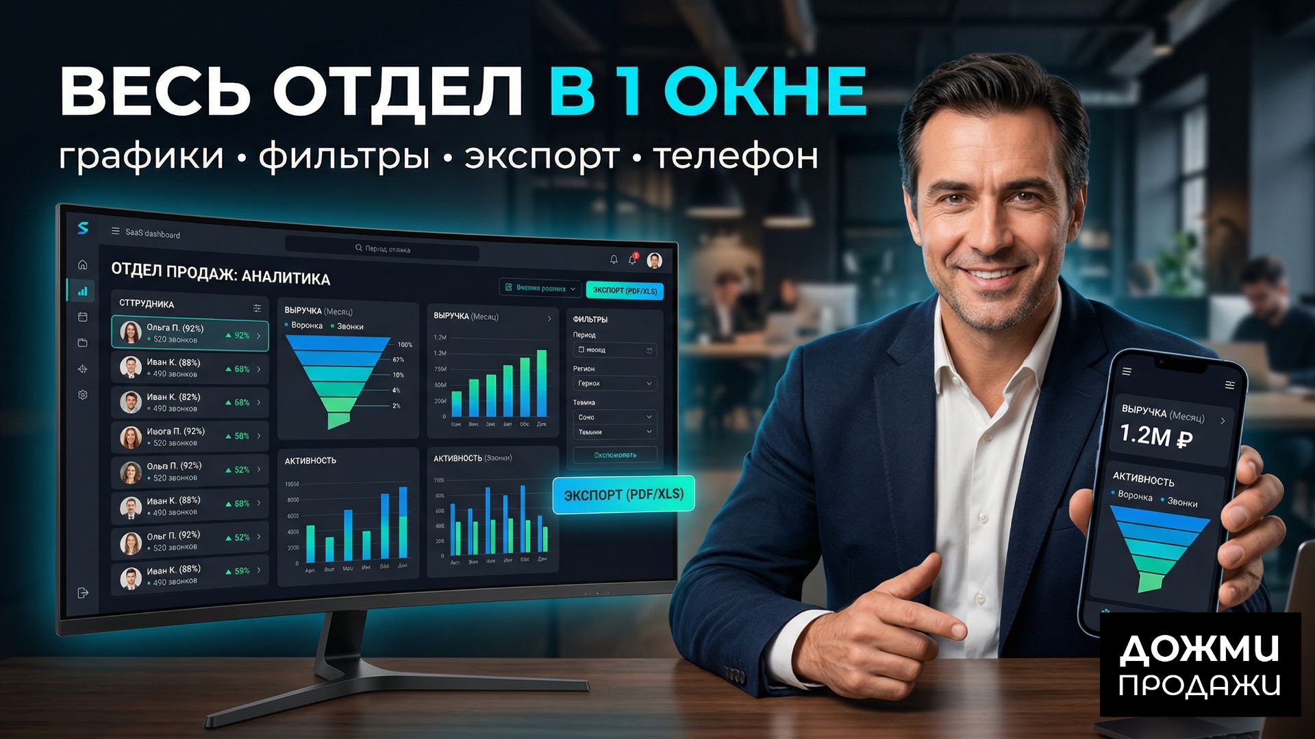 Как руководителю видеть все звонки в одном окне: отчеты, графики, фильтры и доступ с телефона