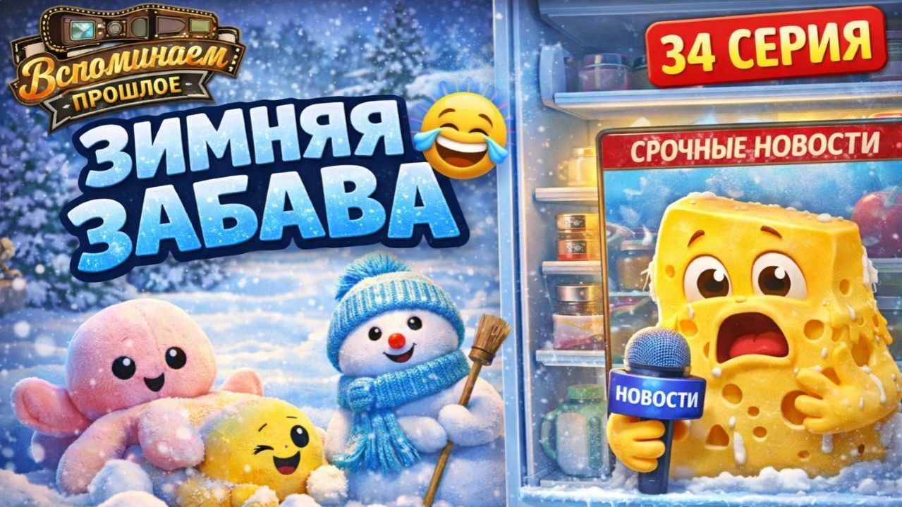 ЗИМНЯЯ ЗАБАВА ❄️😂 34 серия | Сыр читает НОВОСТИ из холодильника! Очень смешно!