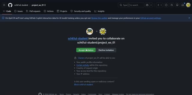 github collaborator invite 2 - accept invite