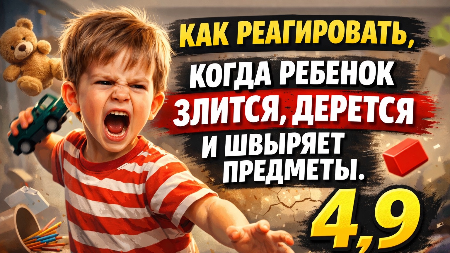 Как правильно реагировать на злость, драки, крик ребенка и швыряние предметов? 4,9