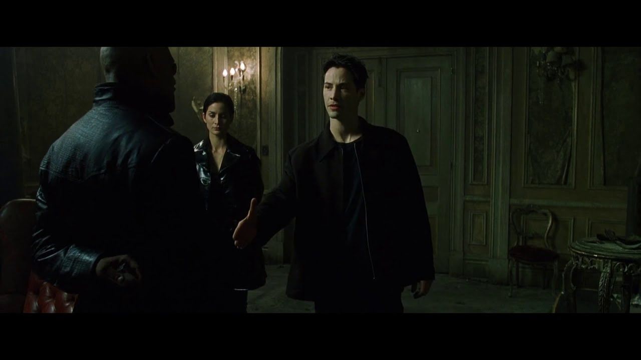 Знакомство Нео и Морфеуса отрывок из фильма Матрица 1999