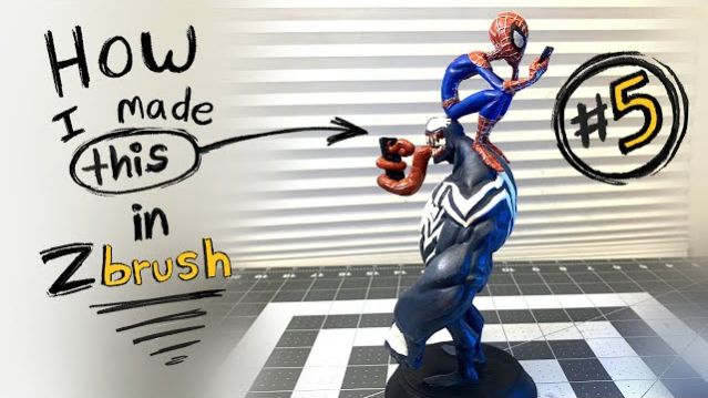 Знакомство с Zbrush 005. Моделирование Человека-паука и Венома. Поза и детализация Человека-паука