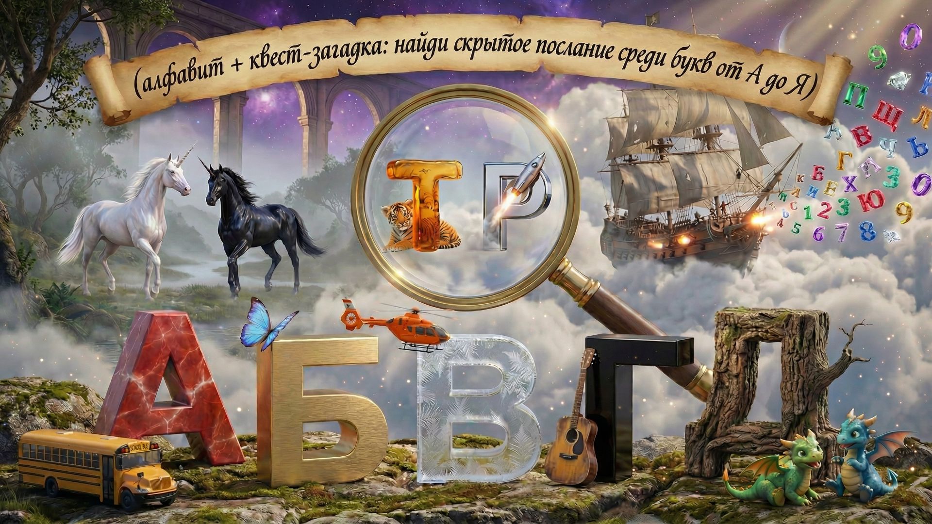 👉 Живая Азбука: Учим АЛФАВИТ! 🔍 Квест для маленьких детективов
