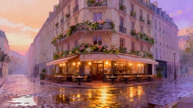 𝐑𝐀𝐈𝐍𝐘 𝐏𝐀𝐑𝐈𝐒 𝐒𝐓𝐑𝐄𝐄𝐓 ☔ French Jazz Instrumental – Guitar, Piano & Accordion