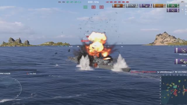 Мир кораблей (World Of WarShips).Линкор Roma+крейсер Prinz Eugen