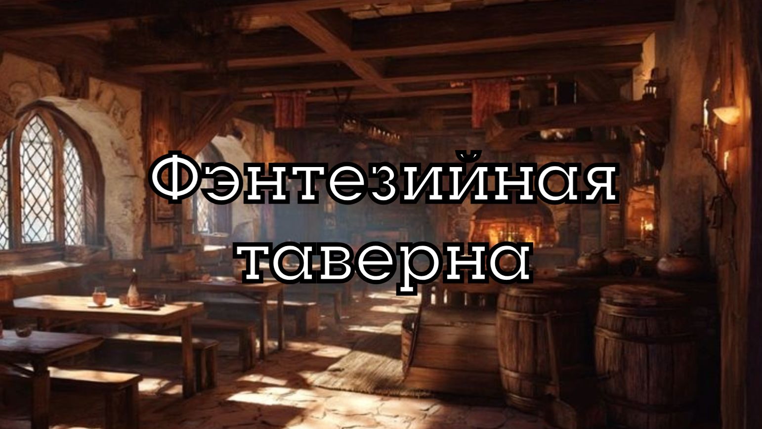 Средневековая фэнтезийная таверна | Уютная корчма у камина | Атмосфера средневекового вечера для НРИ