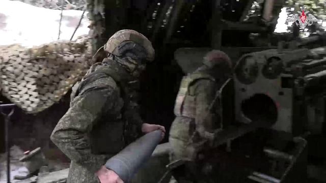 Боевая работа расчетов разведовательных БПЛА и орудий «Гиацинт-Б» группировки войск «Север»