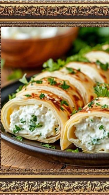 Рулет из лаваша с творожной начинкой