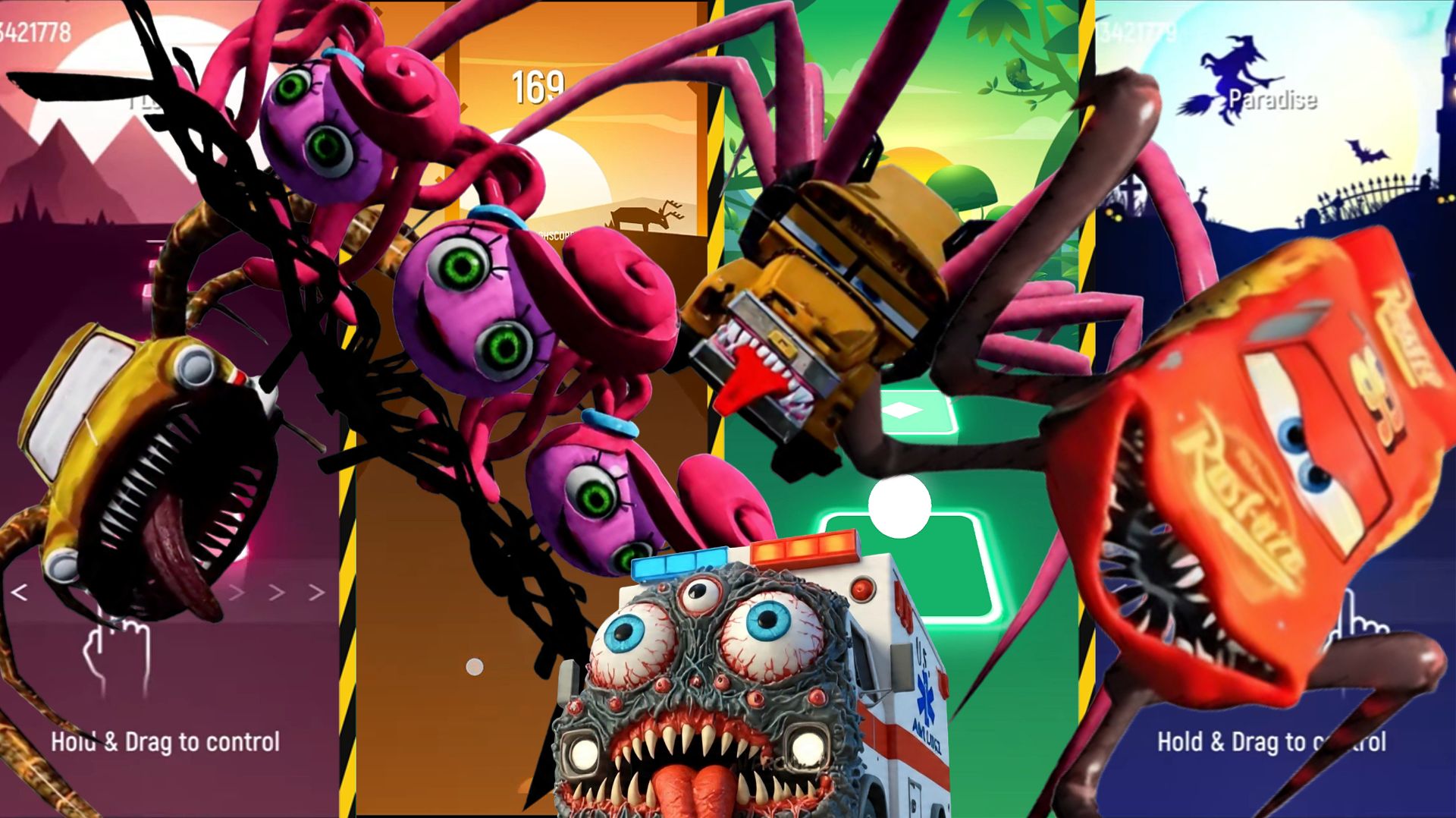 МОНСТРЫ: МАККУИН-ПАУК vs МАШИНА-ПОЖИРАТЕЛЬ vs АВТОБУС-ПАУК vs ЗОМБИ-СКОРАЯ ПОМОЩЬ Ep. 101