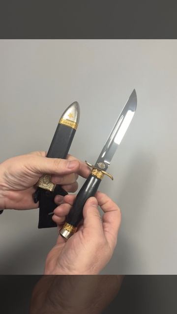 Нож Финка-2 НКВД с золотом, 40Х10С2М, комбинированные ножны