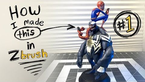 Знакомство с Zbrush 001. Моделирование Человека-паука и Венома-Venom Blockout
