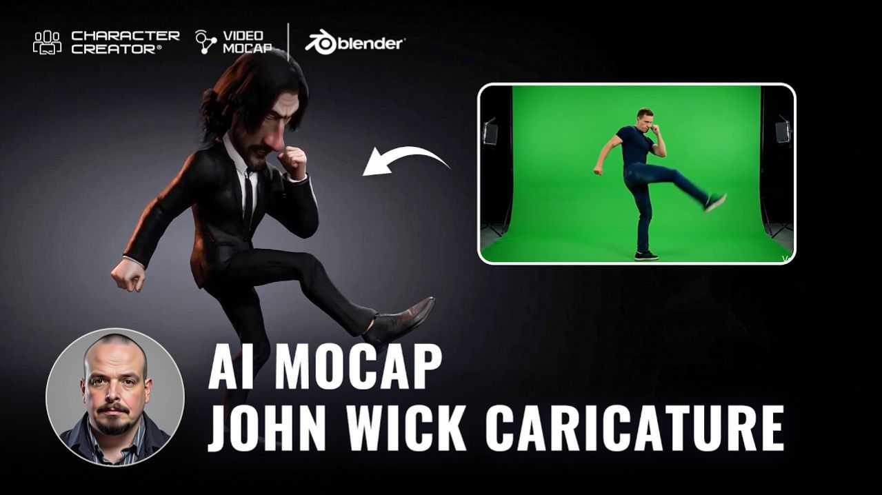 Создаём и анимируем 3D-карикатуру в стиле «Джон Уик» с Character Creator 5 и Video Mocap!