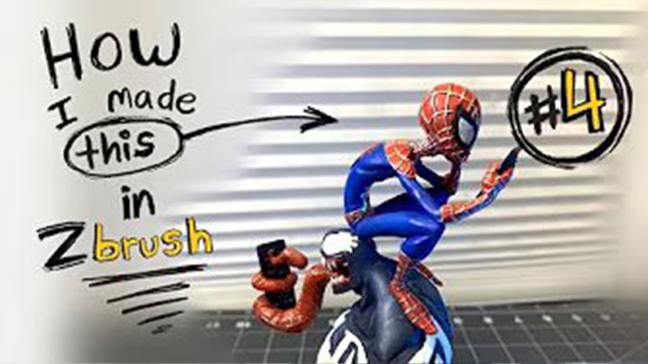 Знакомство с Zbrush 004. Моделирование Человека-паука и Венома.