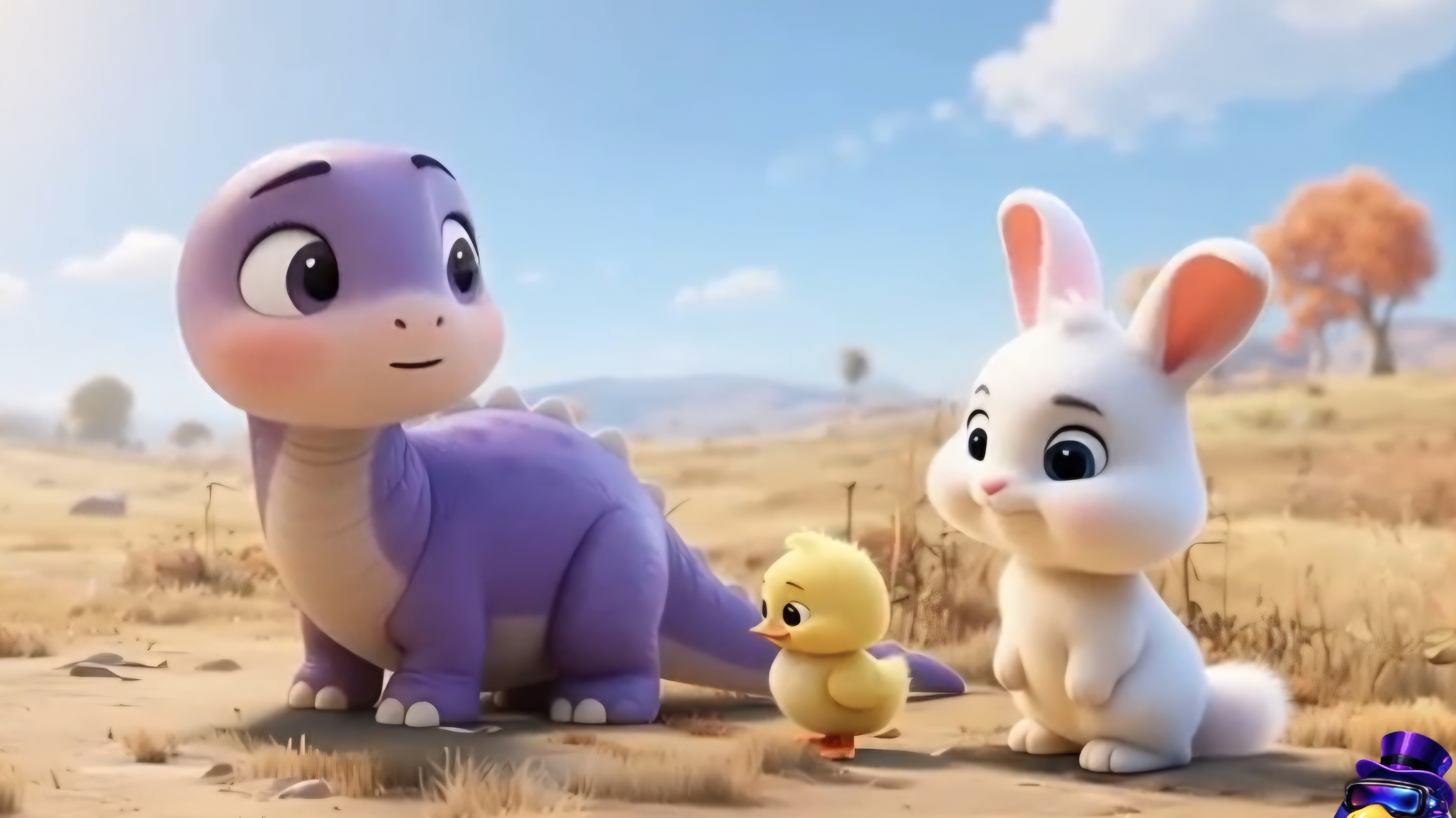 МУЛЬТИК ДЛЯ ДЕТЕЙ.  🐰🐥МИЛЫЙ ЗАЙЧИК ИГРАЕТ С МАЛЕНЬКИМ УТЁНКОМ И СПАСАЮТ ДИНОЗАВРИКА.