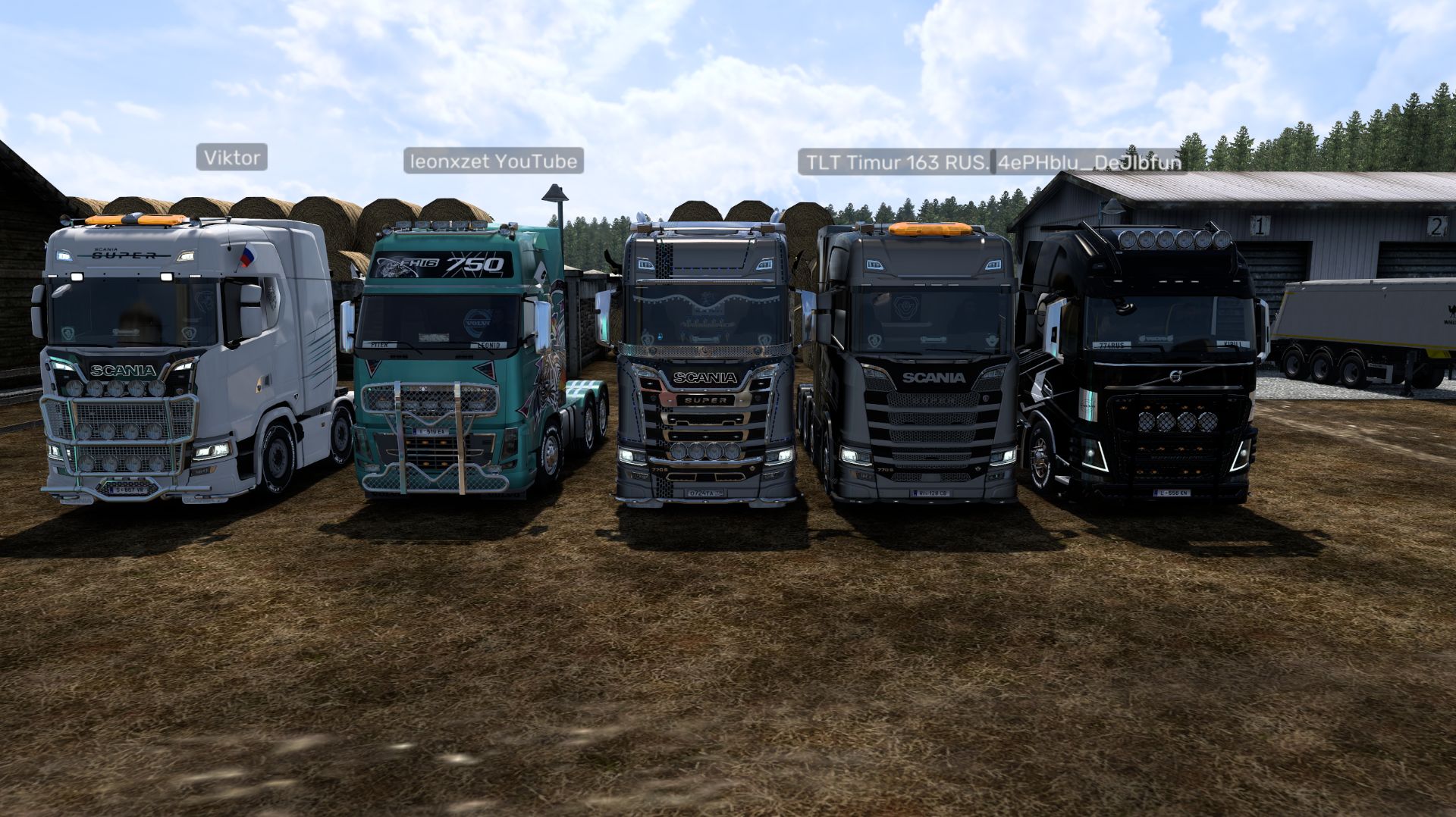 Euro Truck Simulator 2 Конвой со стримером на YouTube leonxzet 2. Блестящая Scania S770 V8.