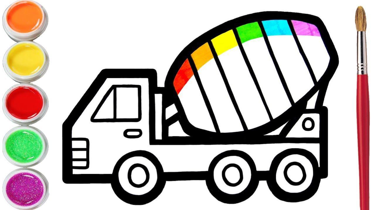 Мультик для детей-Рисование грузовик  для детей/Как нарисовать ГРУЗОВИК для детей