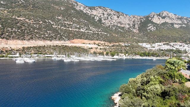 Quiet Marina on the Mediterranean Coast | Sailboats and Mountain Views