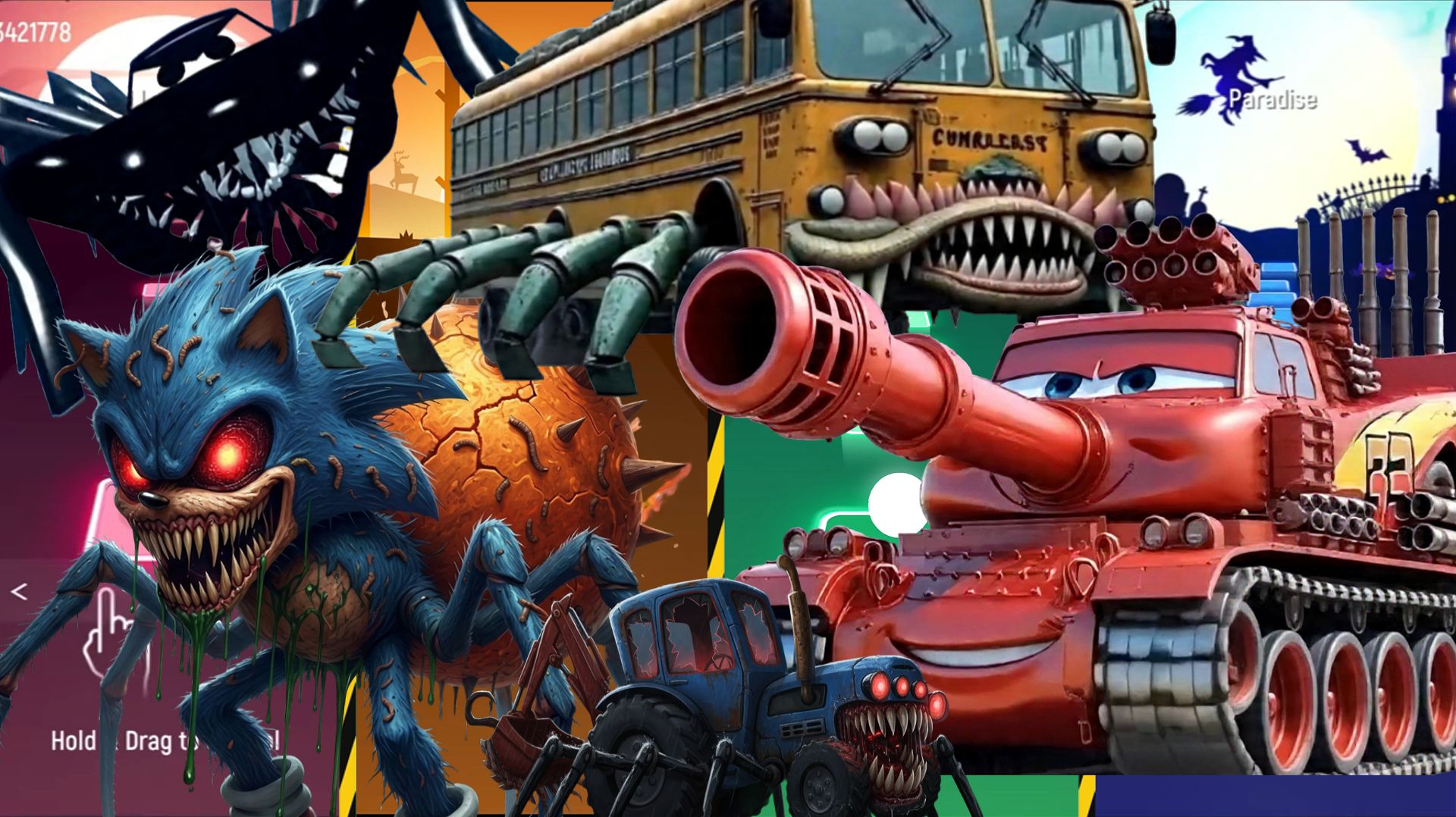 МАККУИН-ЧЁРНЫЙ ПАУК, СОНИК-ПАУК, АВТОБУС-ПАУК ПОЖИРАТЕЛЬ, МАККУИН-БОЛЬШОЙ ТАНК Ep. 107