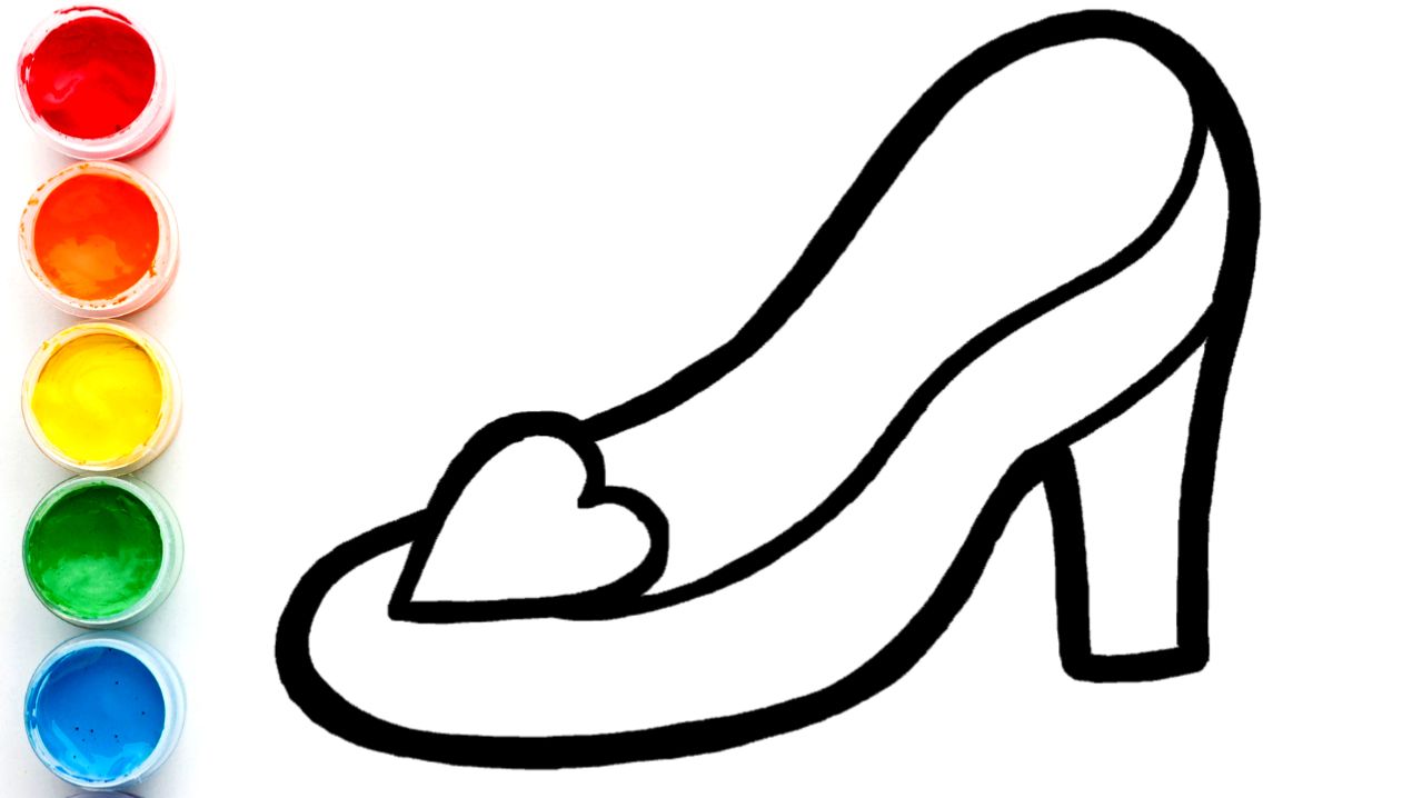 Мультик для детей-Рисование туфельки для детей