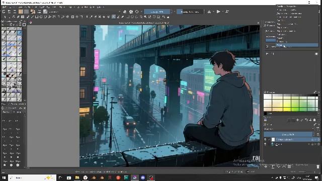 KRITA - инструмент "вспомогательные средства"